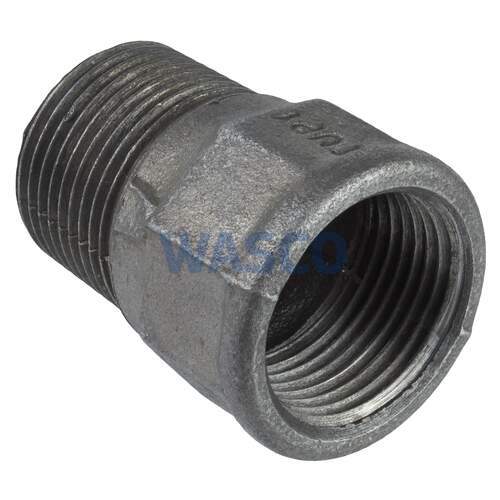 Nefit Industrial Malleable staal zwarte soknippel 1" binnendraad x buitendraad - Wasco