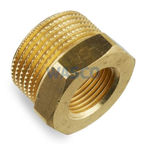 Universeel Messing draadfitting verloopring 3/4" x 3/8" buitendraad x binnendraad - Wasco