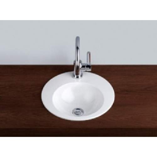 Alape EB.K400H inbouw waskom rond 40cm met kraangat wit - Wasco