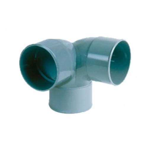 Girpi PVC lijm dubbele hoekbocht 110mm 90° mof/mof/mof grijs - Wasco