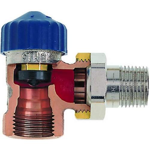 Heimeier thermostaatkraan 3/8", DN10, haaks, lage weerstand - Wasco