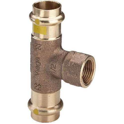 Viega Profipress G t-stuk 15x1/2x15 pers x binnendraad x pers brons gas ...