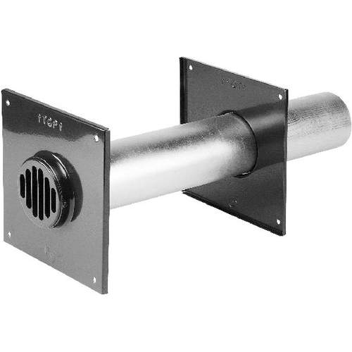 Burgerhout geveldoorvoer 80 mm toevoer aluminium zwart l=500 mm - Wasco
