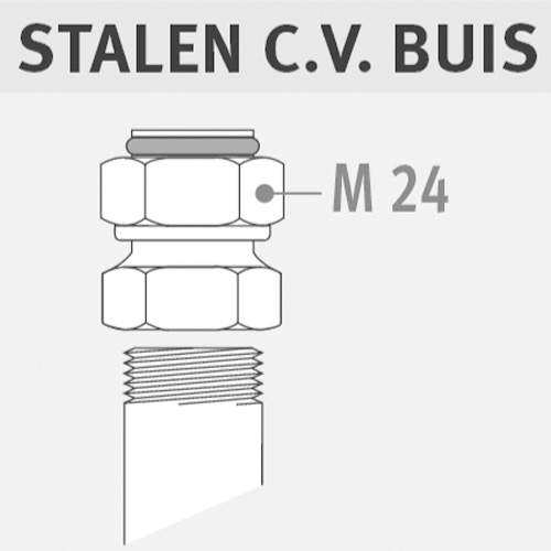 Jaga klemkoppeling 3/8" x M24 stalen buis - Wasco