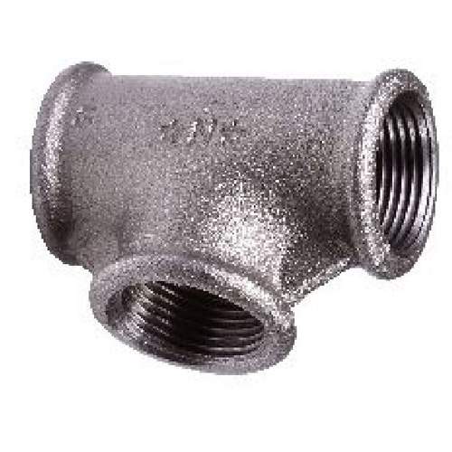 Nefit Industrial Malleable staal zwarte t-stuk 1.1/2" x 1.1/4" x 1.1/2" 3x binnendraad - Wasco