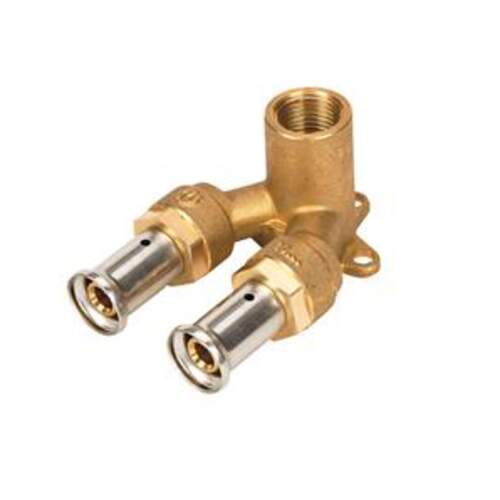 Henco muurplaat 26x1/2"x 26 mm, pers x binnendraad x pers, dubbel ...