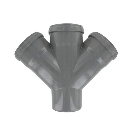 Redi PVC dubbel T-stuk 45° 110 mm 3x manchet 1x spie - Wasco