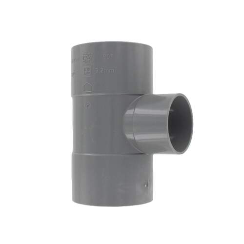 Girpi PVC lijm T-stuk 75x50mm 90° mof/mof/mof 110086 - Wasco