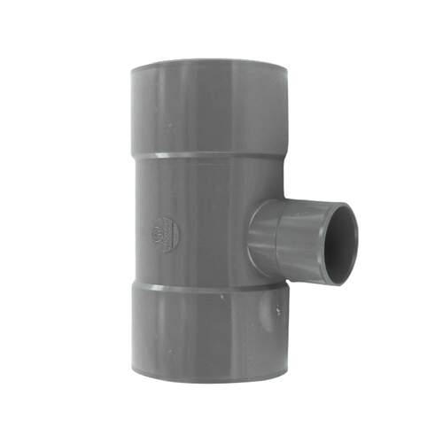 Girpi PVC lijm t-stuk 90° 110 x50 mm mof/mof/mof grijs - Wasco