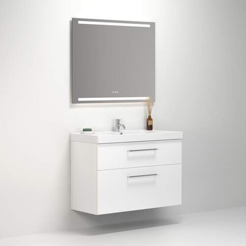 Dansani Luna 101 cm Menuet set met Level spiegel Wit glans - Wasco